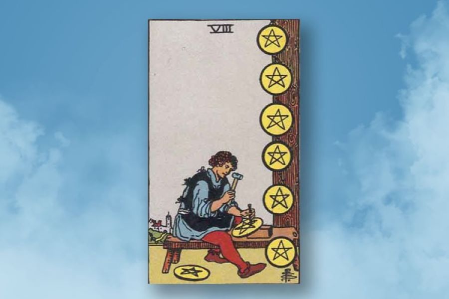 Eight of Pentacles - Mô Tả & Giải Nghĩa Trải Bài | Astroreka